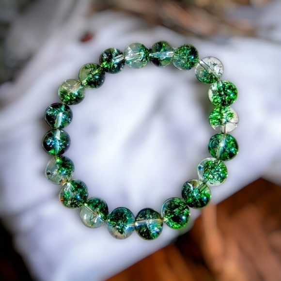Jewelry | Green Ghost Phantom Quartz Bracelet 1mm Unisex | Poshmark